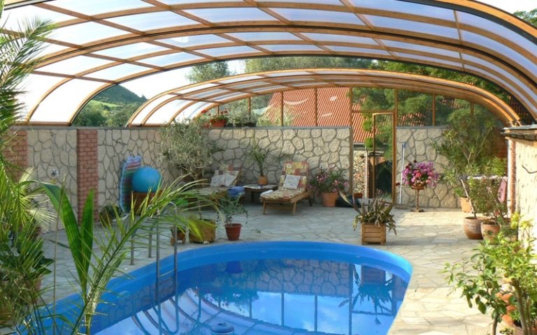 This Cover Turns Your Outdoor Pool into an Indoor Pool